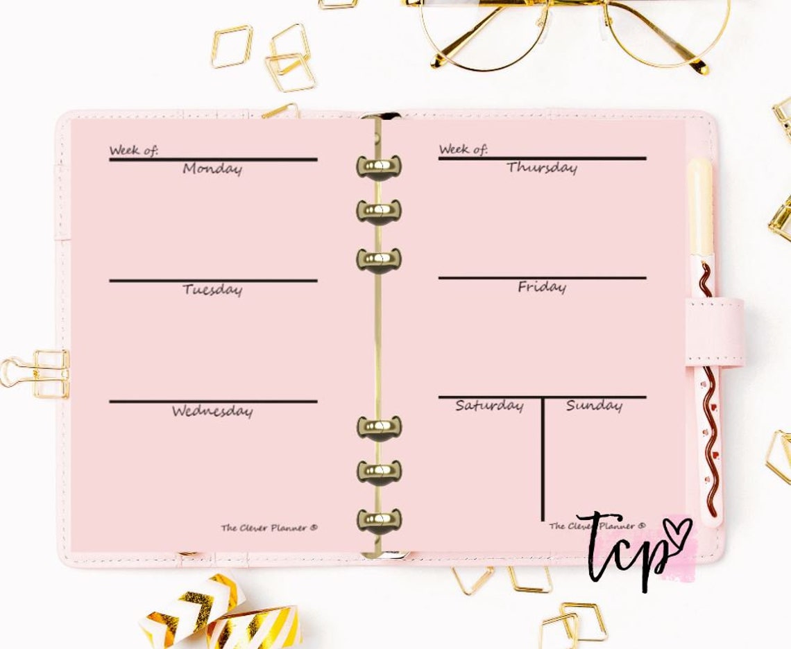 Blush - Undated Weekly Planner Refill | The Clever Planner
