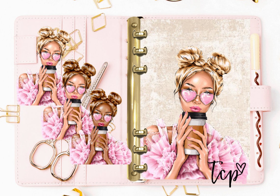 Pink Coffee Girl Planner Dashboard | The Clever Planner