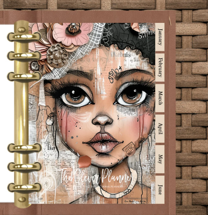 12 Month Divider Tab Set African American women | The Clever Planner