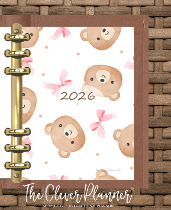 2026 Monthly Calendar Teddy Bear (Separated) to use with monthly divid ...