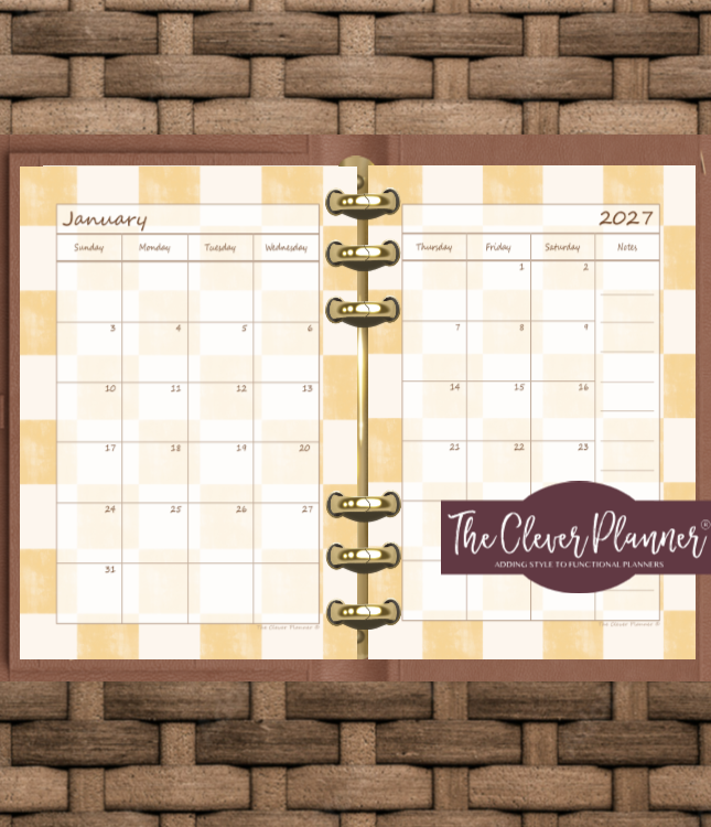 2027 Monthly Calendar (Separated) to use with monthly dividers Yellow ...