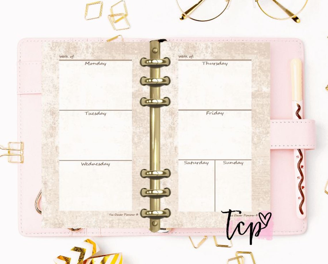 Cream Stone - Undated Weekly Planner Refill | The Clever Planner