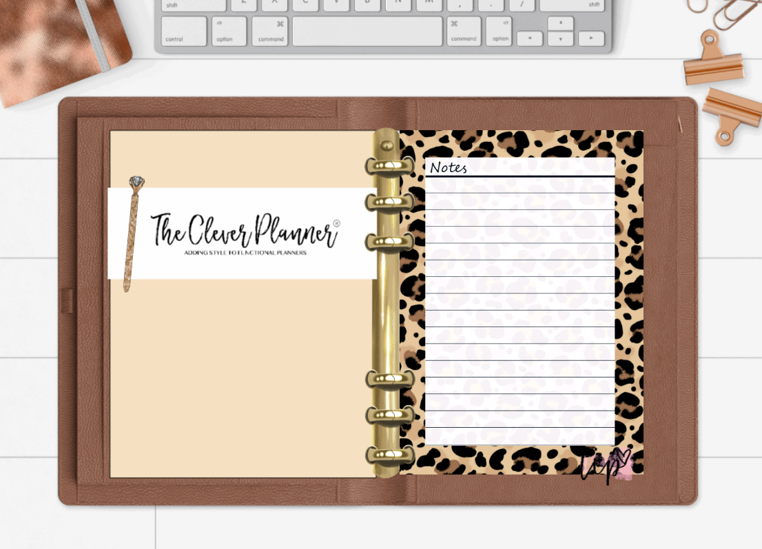 Planner Note Pages Planner Refill Leopard Print | The Clever Planner